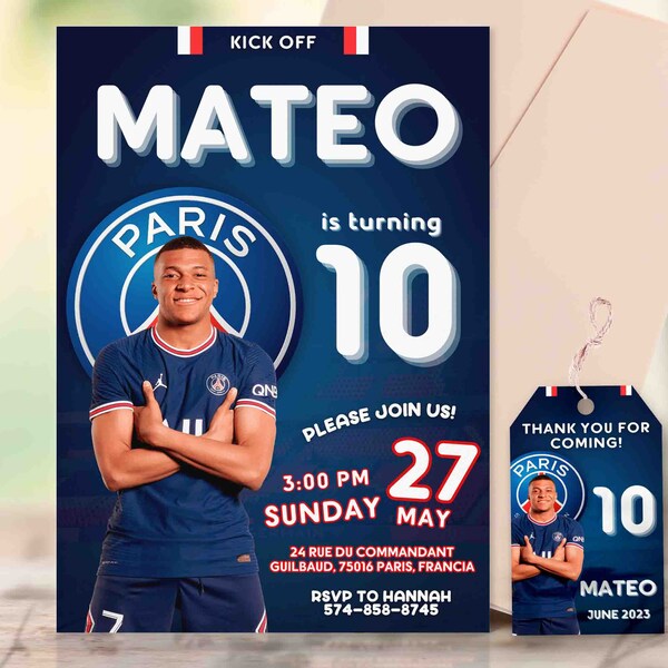 Mbappe Birthday Invitation - Etsy Ireland