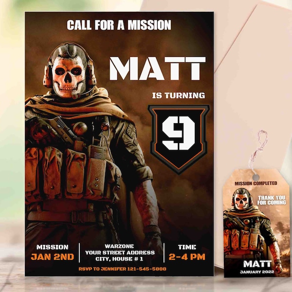 Call of Duty Birthday Invitation Template - Etsy