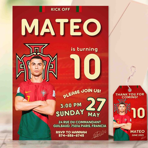 Cr7 Template Invite - Etsy