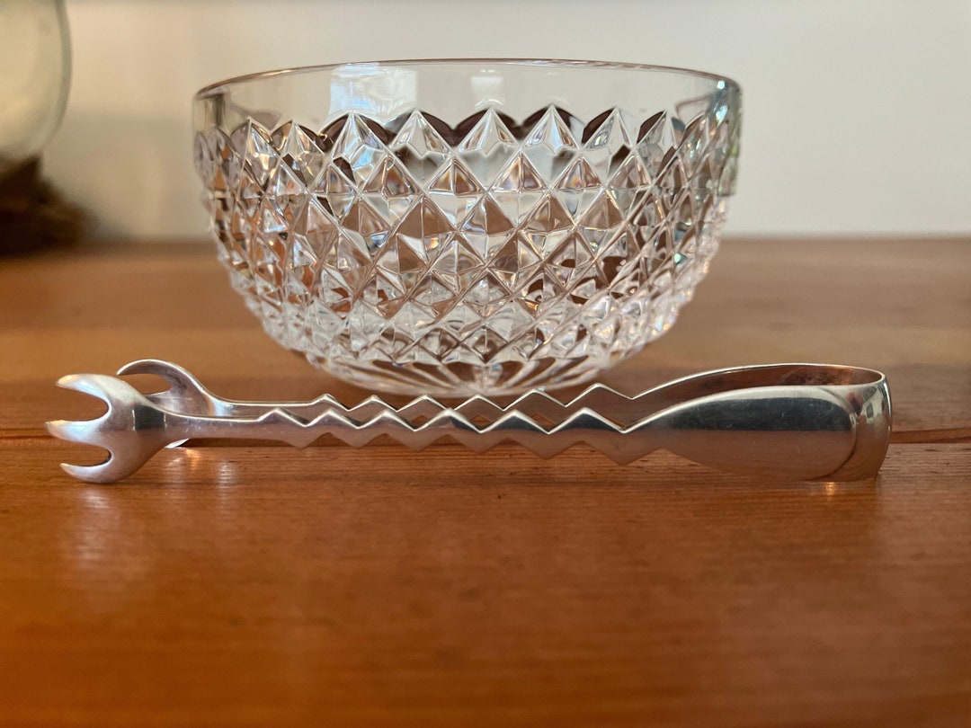 Vintage Yugoslavian Crystal Sugar Bowl With Antique Gorham Sterling ...