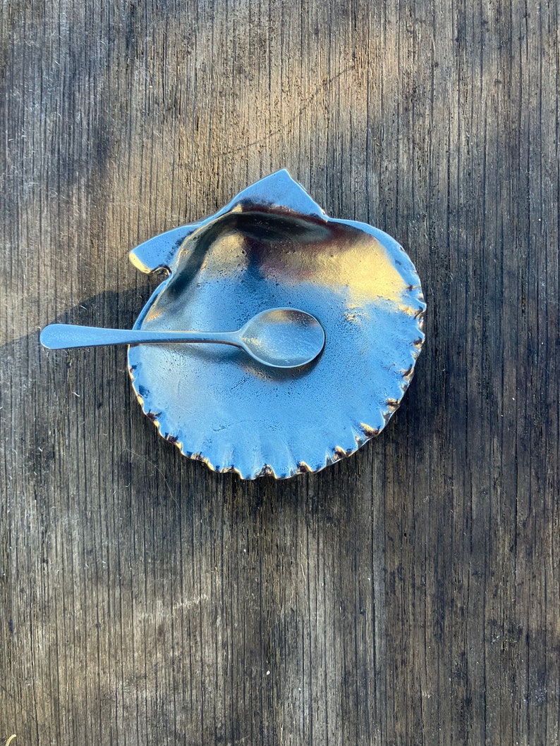 Lead-free Pewter Shell Shaped Salt Cellar With Spoon - Etsy