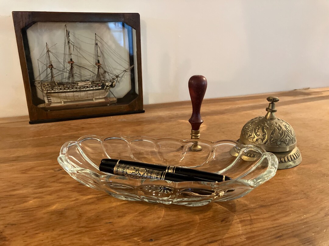 Art Deco Glass Pen Tray - Etsy