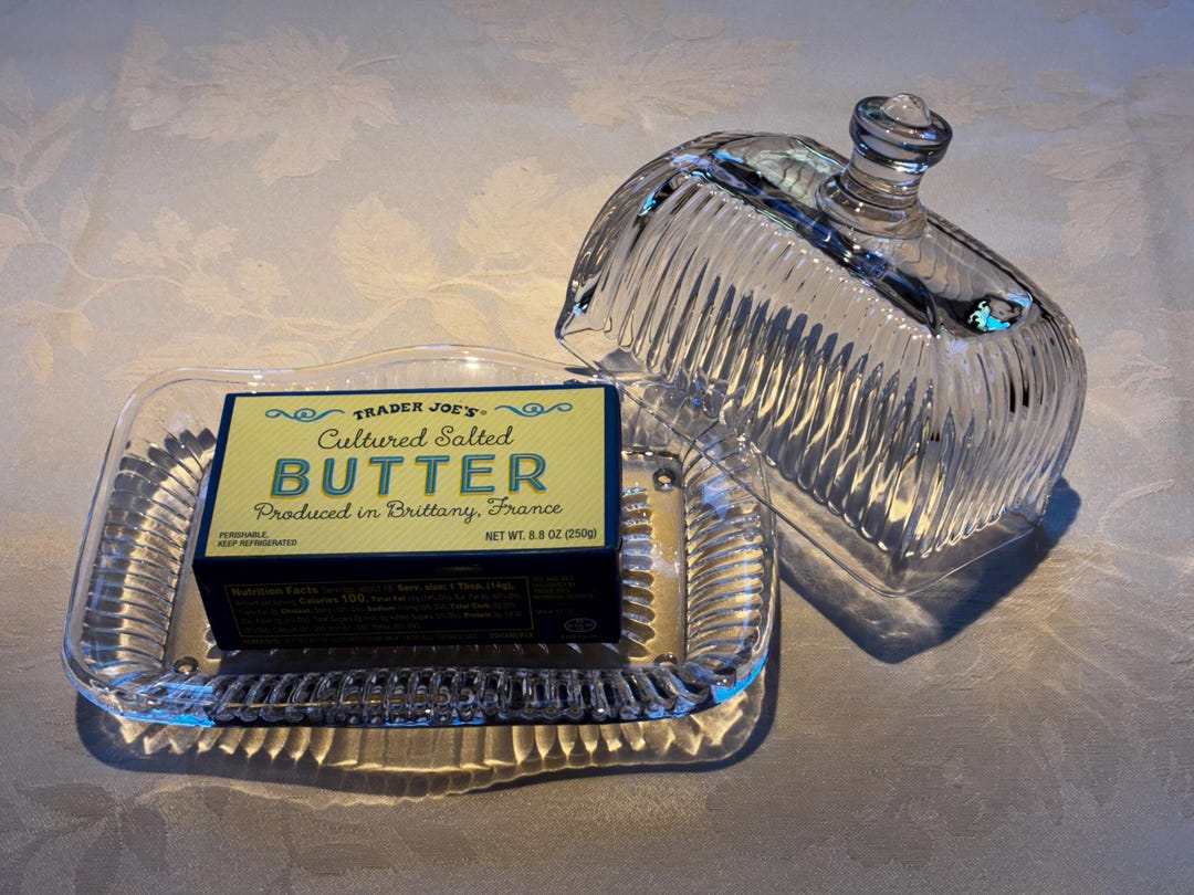 French Glass Extra-large Butter Dish - Etsy