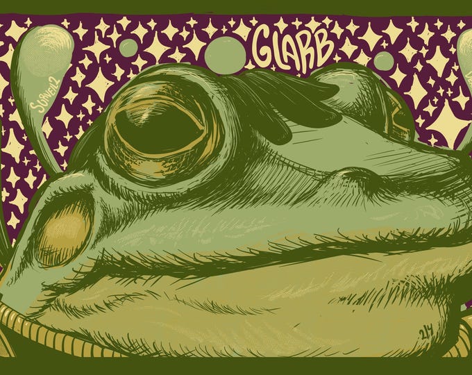 GLARB: RETURN of the FROGFATHER Fuzzy Flocked Plush Goldsaber Playmat ...