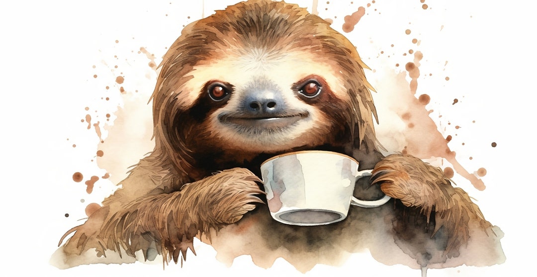 Slothy Coffee Picture - Etsy