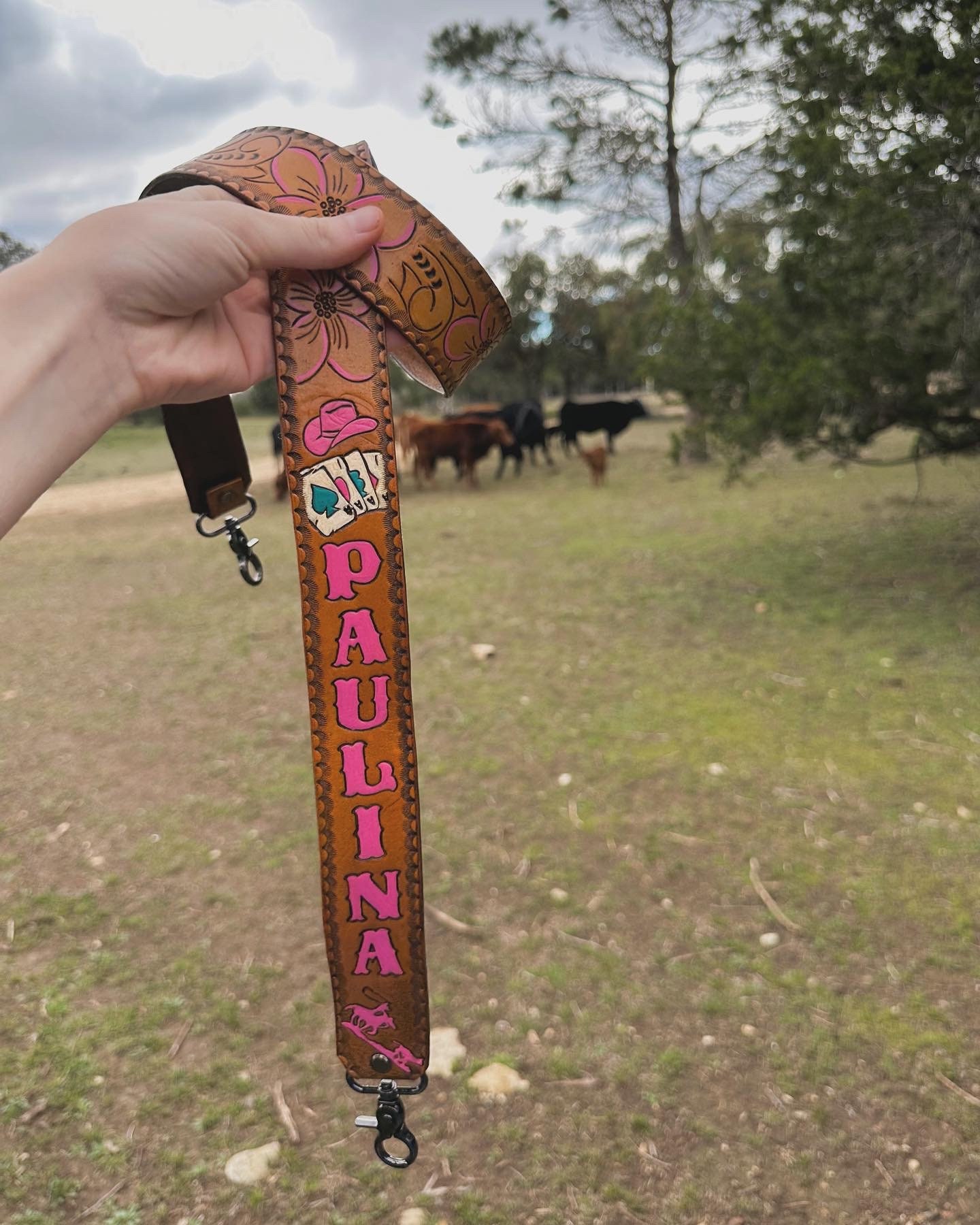 CUSTOM Tooled Leather Purse Strap - Etsy