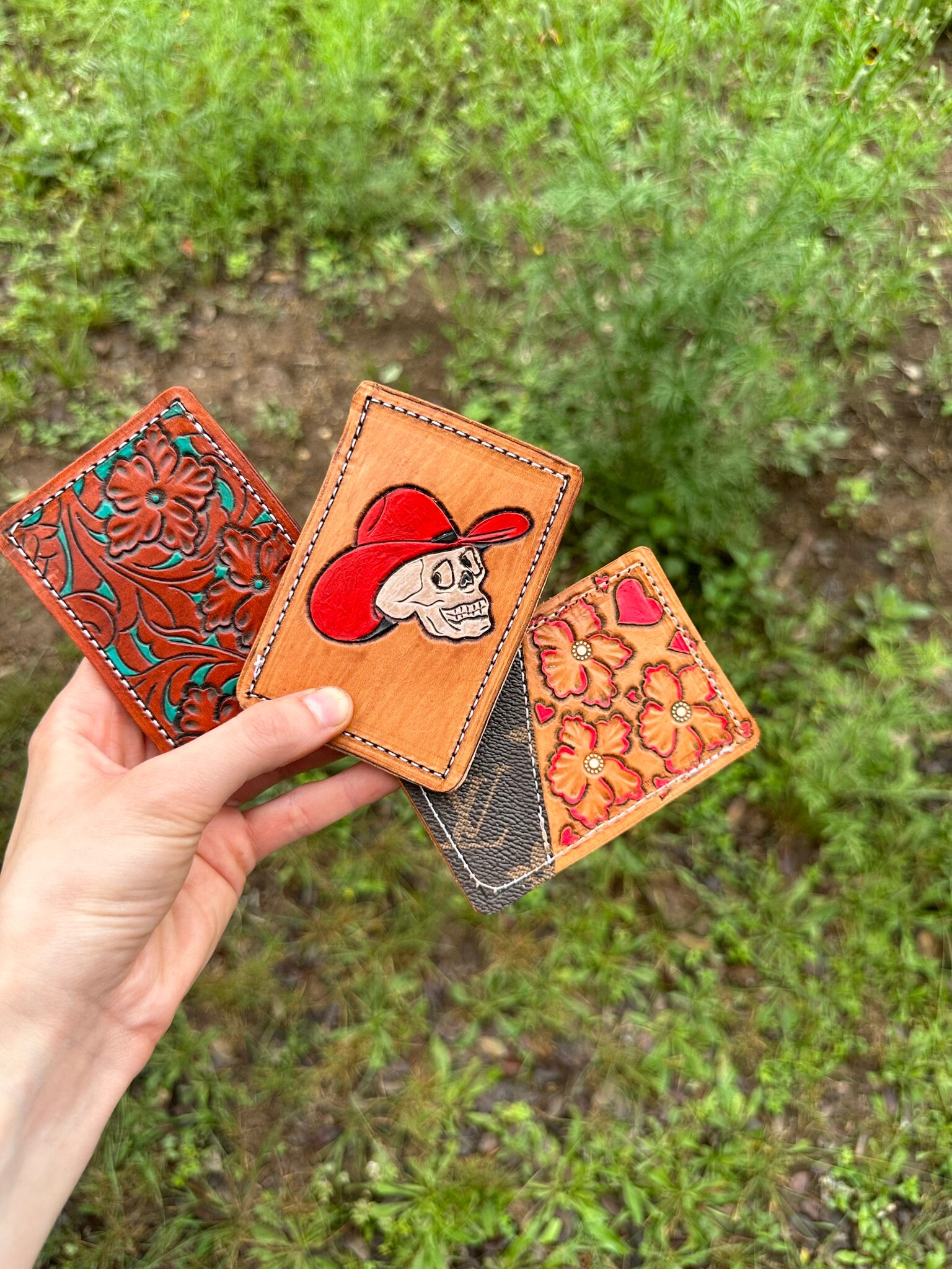 Tooled Leather Custom Card Holders - Etsy