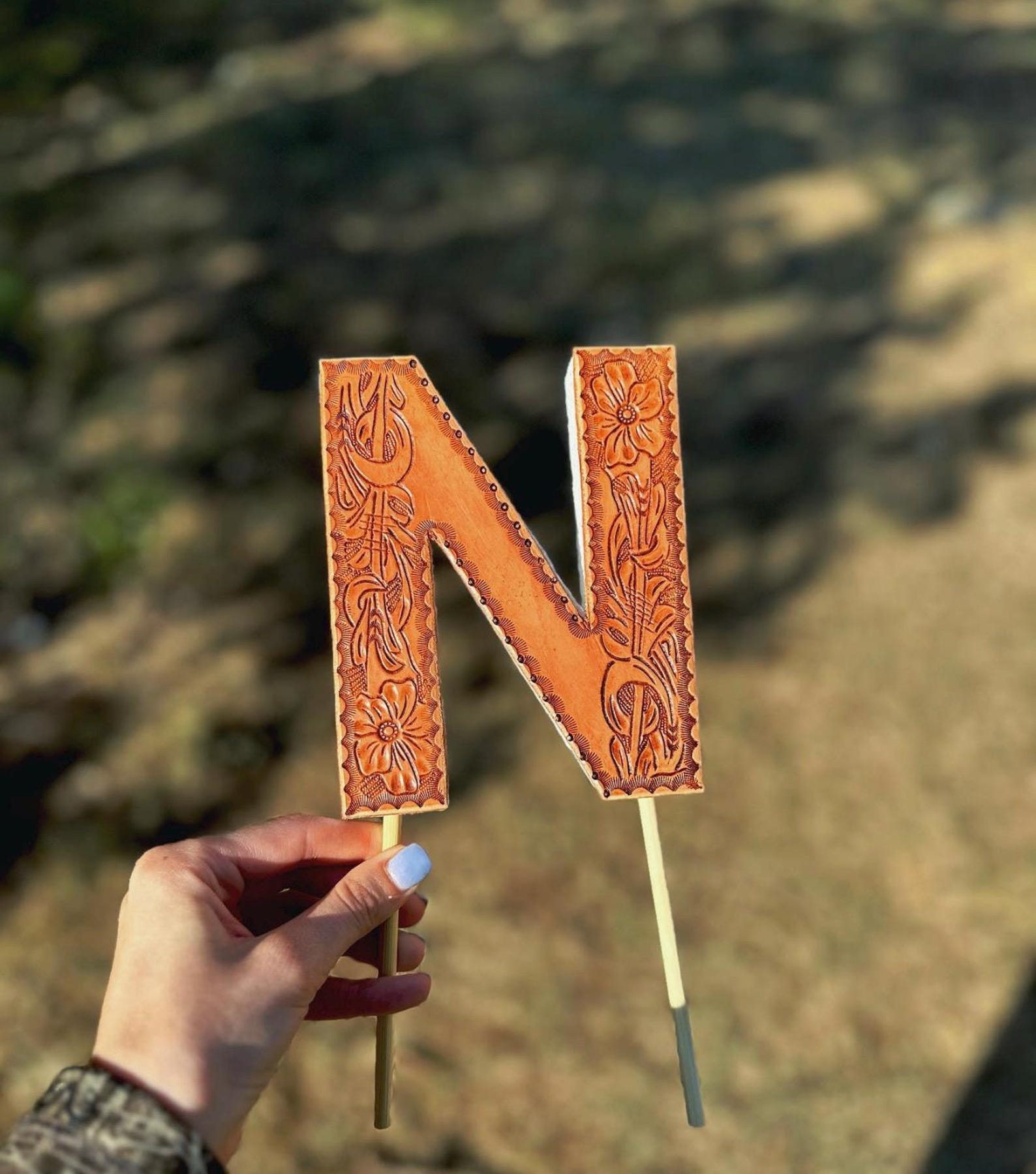 Large Custom Tooled Leather Cake Toppers - Etsy