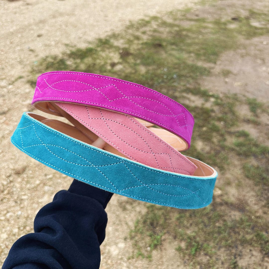 Cowhide Suade Gun Slinger Stitch Belts - Etsy