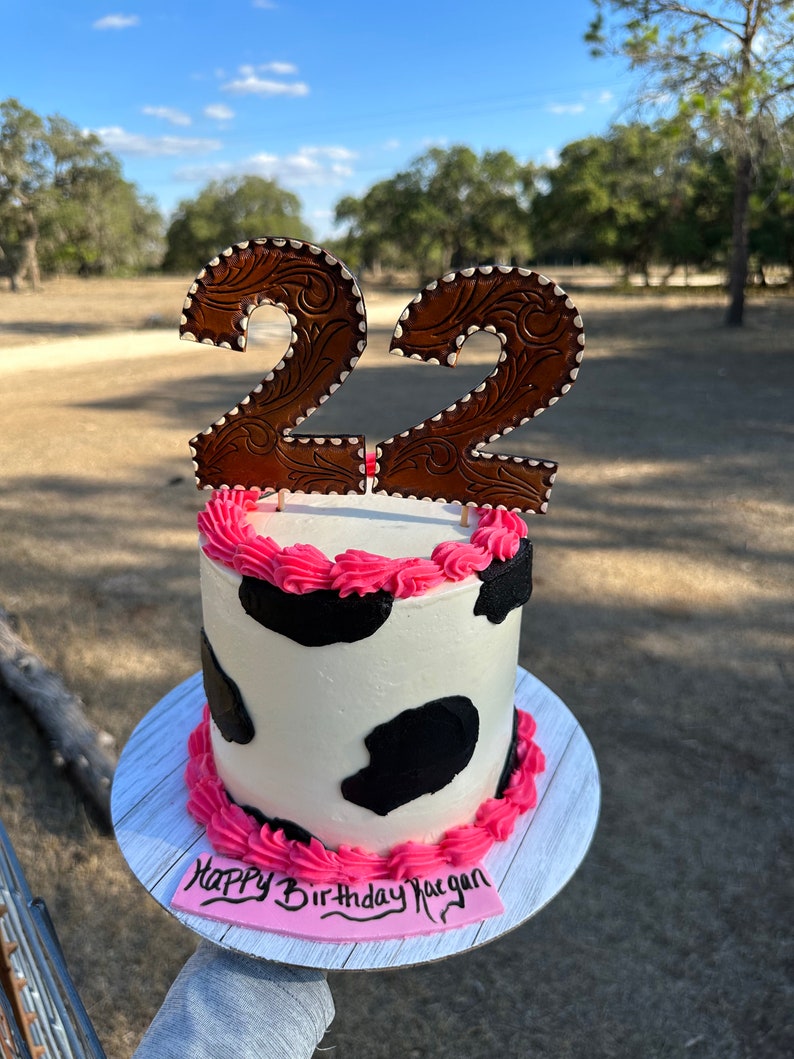 Custom Tooled Leather Cake Toppers - Etsy