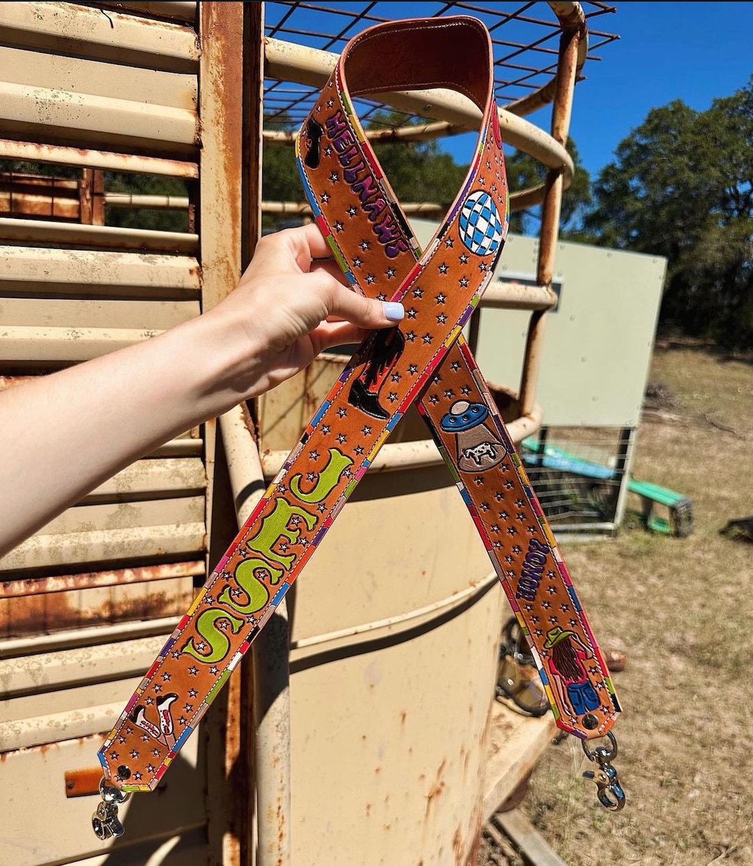 CUSTOM Tooled Leather Purse Strap - Etsy