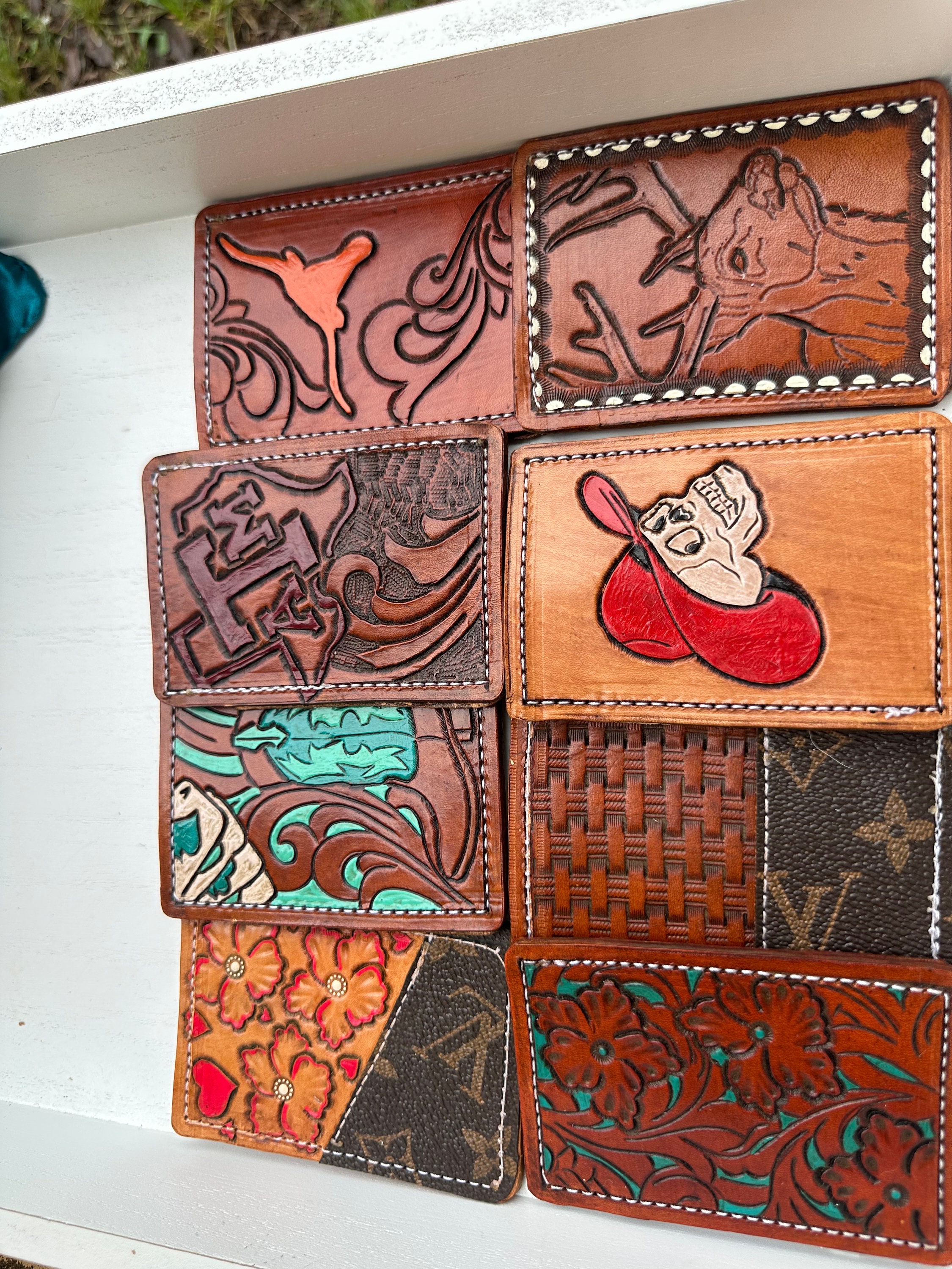 Tooled Leather Custom Card Holders - Etsy