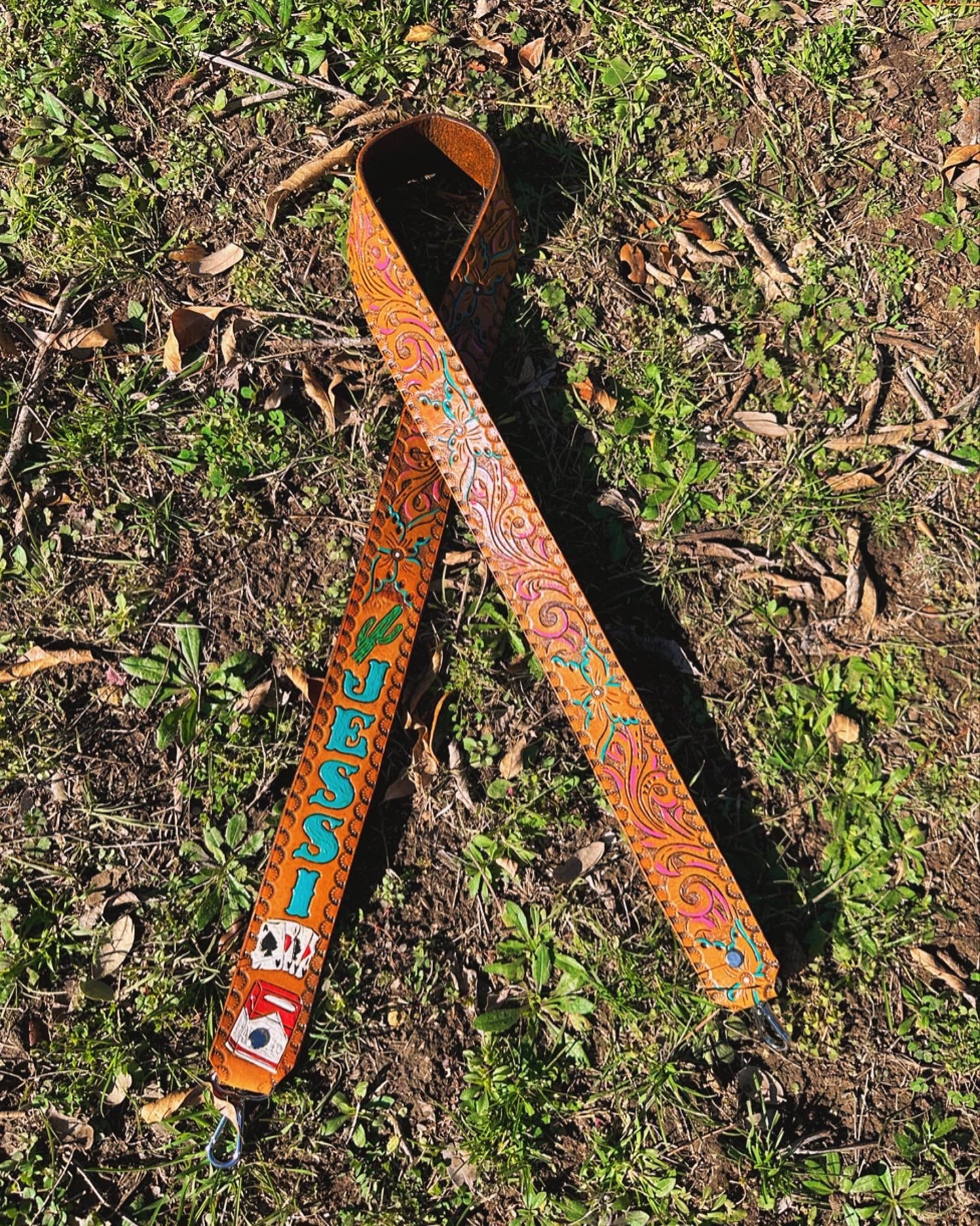 CUSTOM Tooled Leather Purse Strap - Etsy