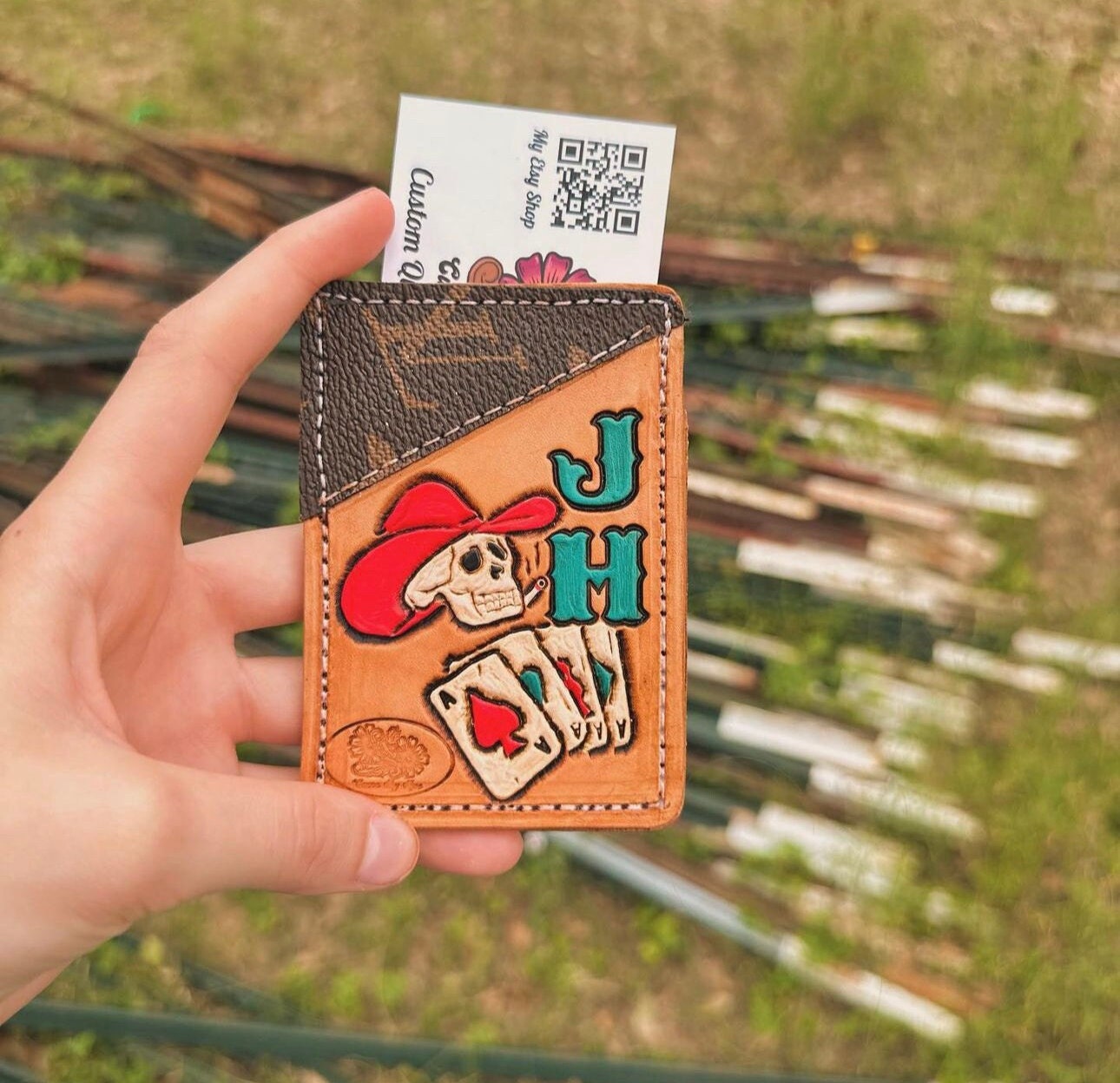 Tooled Leather Custom Card Holders - Etsy