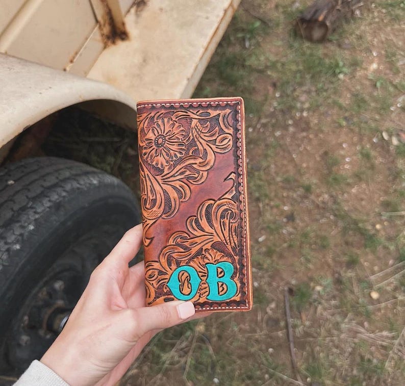 Custom Tooled Leather Roper Wallet - Etsy