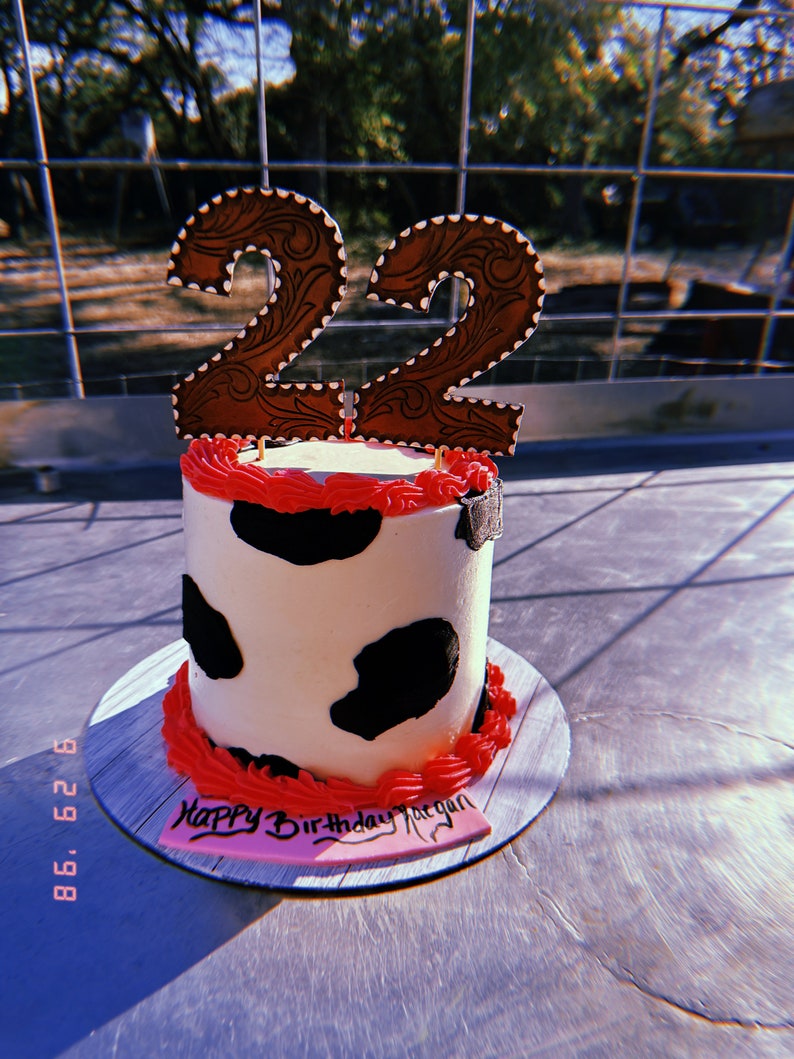 Custom Tooled Leather Cake Toppers - Etsy