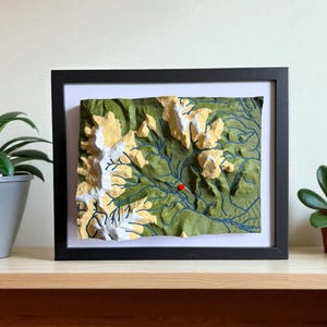 Custom 3D Topographic Map: Personalized Mountain Art, Engagement Gift ...