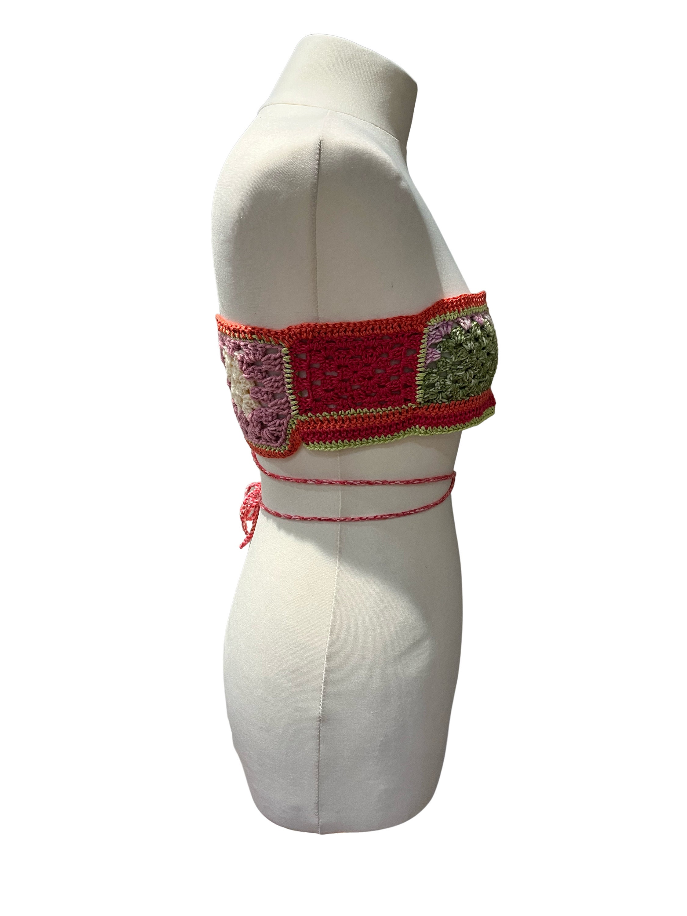 Ladies Colourful Crochet Granny Square Bandeau Top Original - Etsy