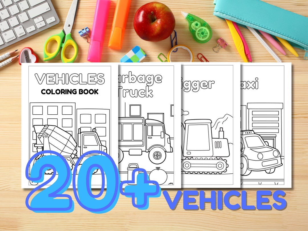 Coloring Vehicles, Instant Download, Printable, Play to Learn ...