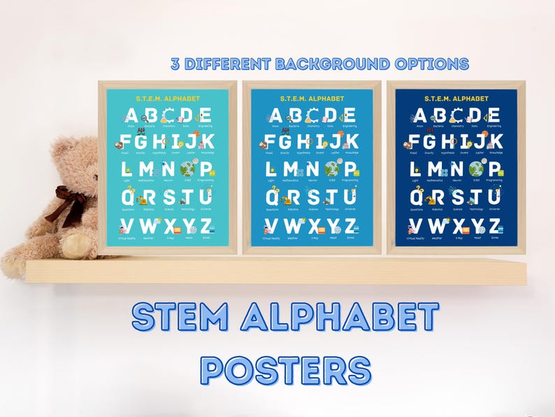 STEM Alphabet, Instant Download, Printable, Toddler, Kids Room ...