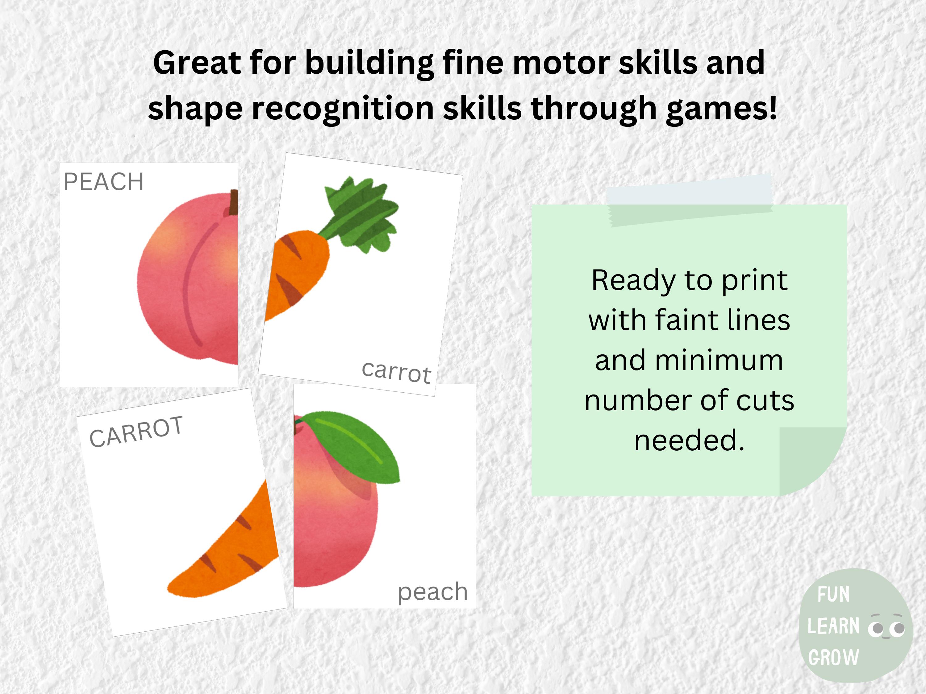 Food Matching Cards, Instant Download, Printable, Play to Learn ...