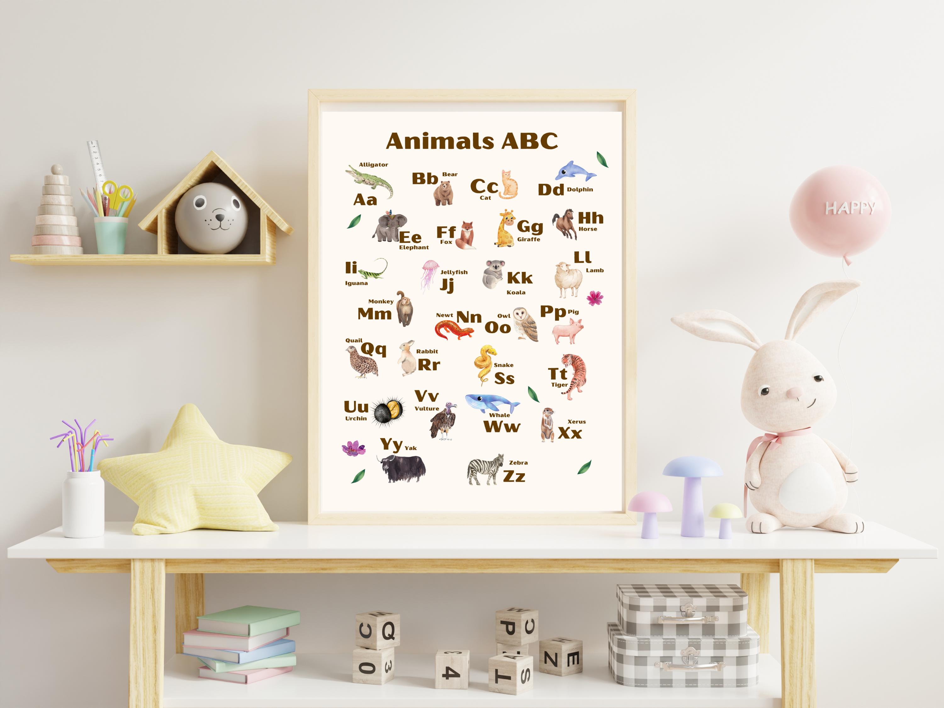 Animal ABC Poster, Instant Download, Printable, Toddler, Kids Room ...