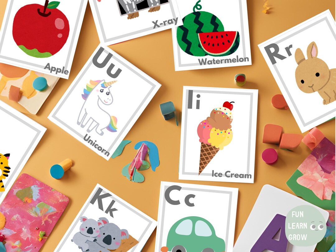 Kids Alphabet Cards, Instant Download, Printable, Play to Learn ...