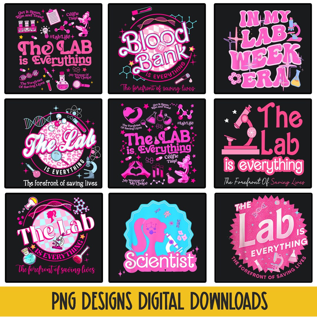 Pink Retro Lab Week 2024 Png Bundle, Medical Lab Science Png ...
