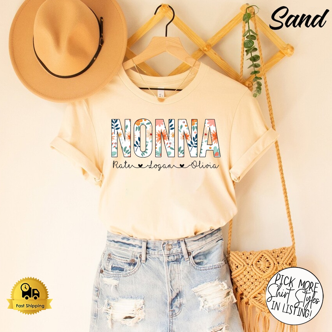 Custom Nonna Shirt, Mom Shirt With Names, Personalized Nonna T-shirt, Custom Nonna Shirt, Mother ...