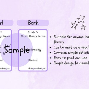 Grade 5 Music Theory Flashcards, Double-sided and Printable Flashcards ...