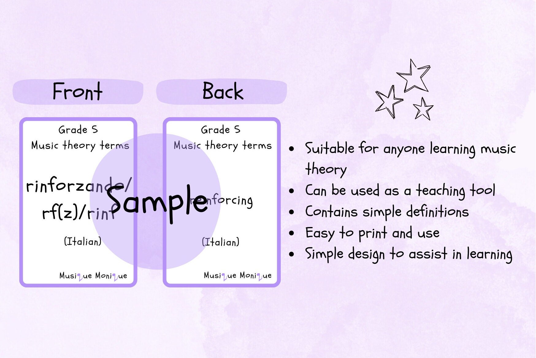 Grade 5 Music Theory Flashcards, Double-sided and Printable Flashcards ...