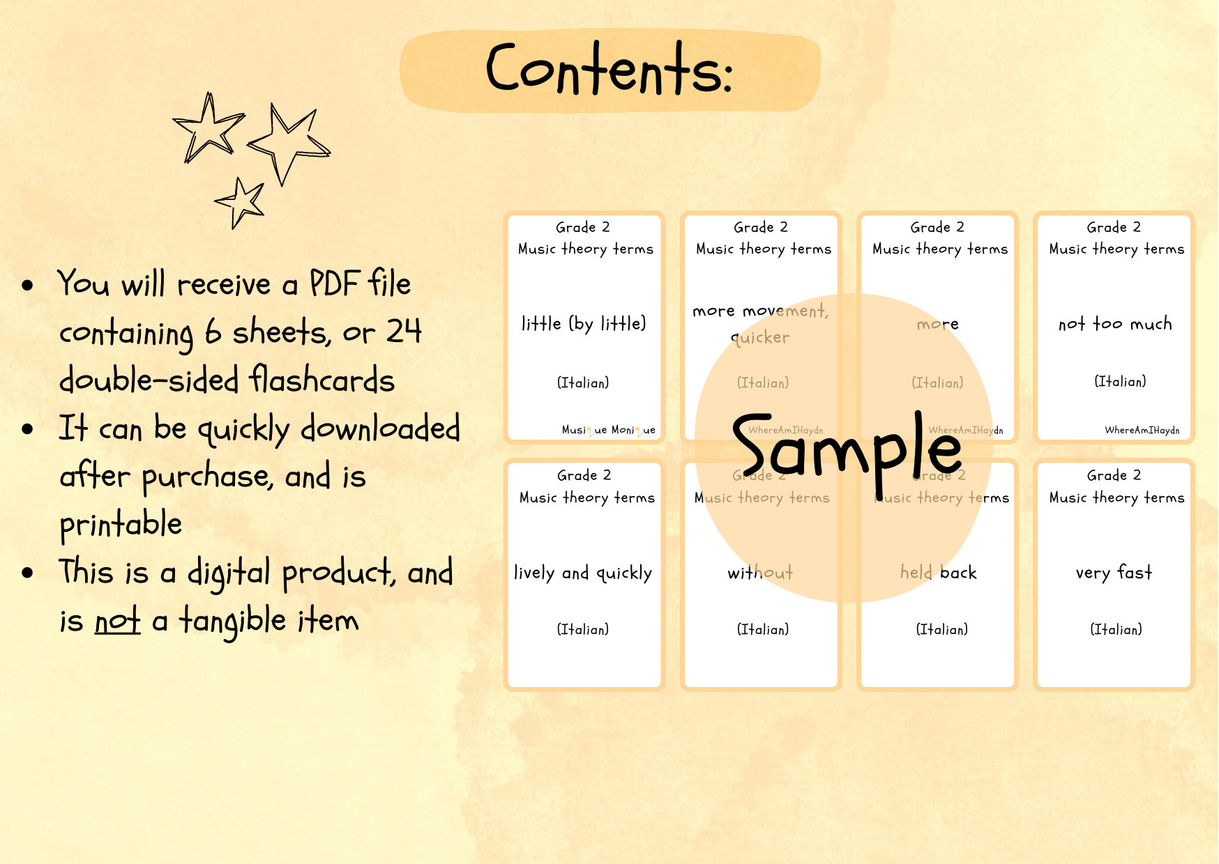 Grade 2 Music Theory Flashcards, Double-sided and Printable Flashcards ...