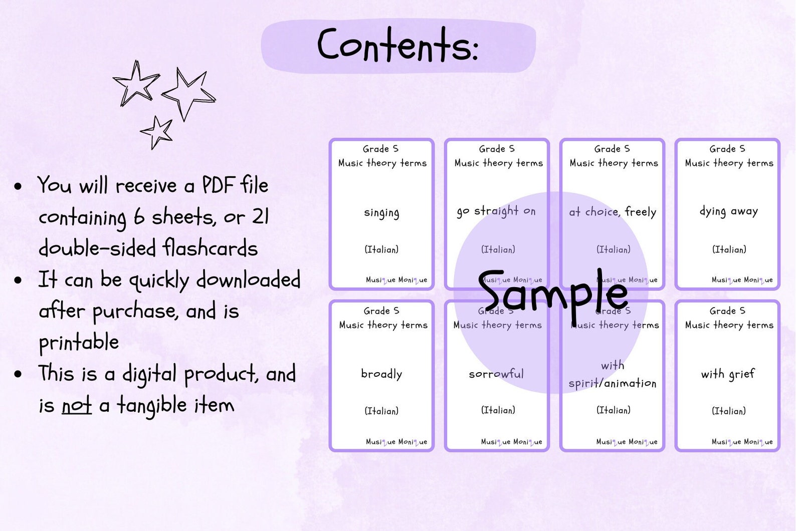 Grade 5 Music Theory Flashcards, Double-sided and Printable Flashcards ...