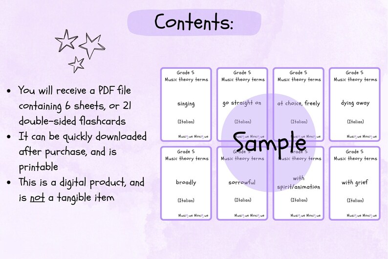 Grade 5 Music Theory Flashcards, Double-sided and Printable Flashcards ...