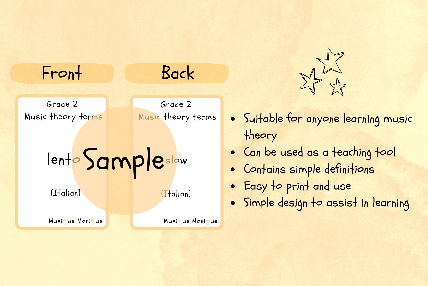 Grades 1 to 5 Music Theory Flashcards, Double-sided and Printable ...