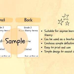 Grade 2 Music Theory Flashcards, Double-sided and Printable Flashcards ...