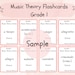 Grade 1 Music Theory Flashcards, Double-sided and Printable Flashcards ...
