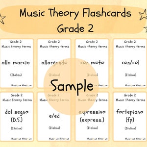 Grade 2 Music Theory Flashcards, Double-sided and Printable Flashcards ...