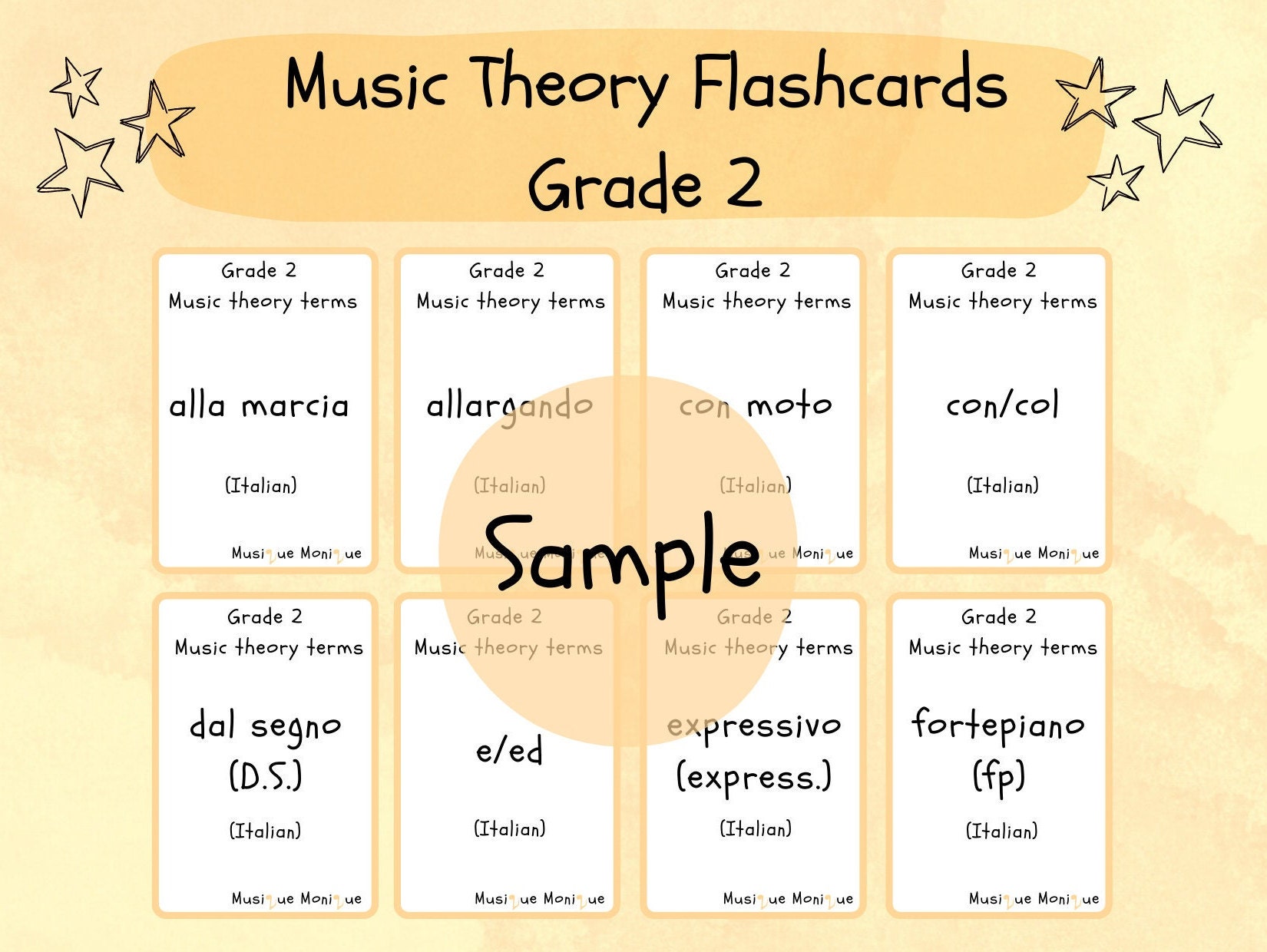 Grade 2 Music Theory Flashcards, Double-sided and Printable Flashcards ...