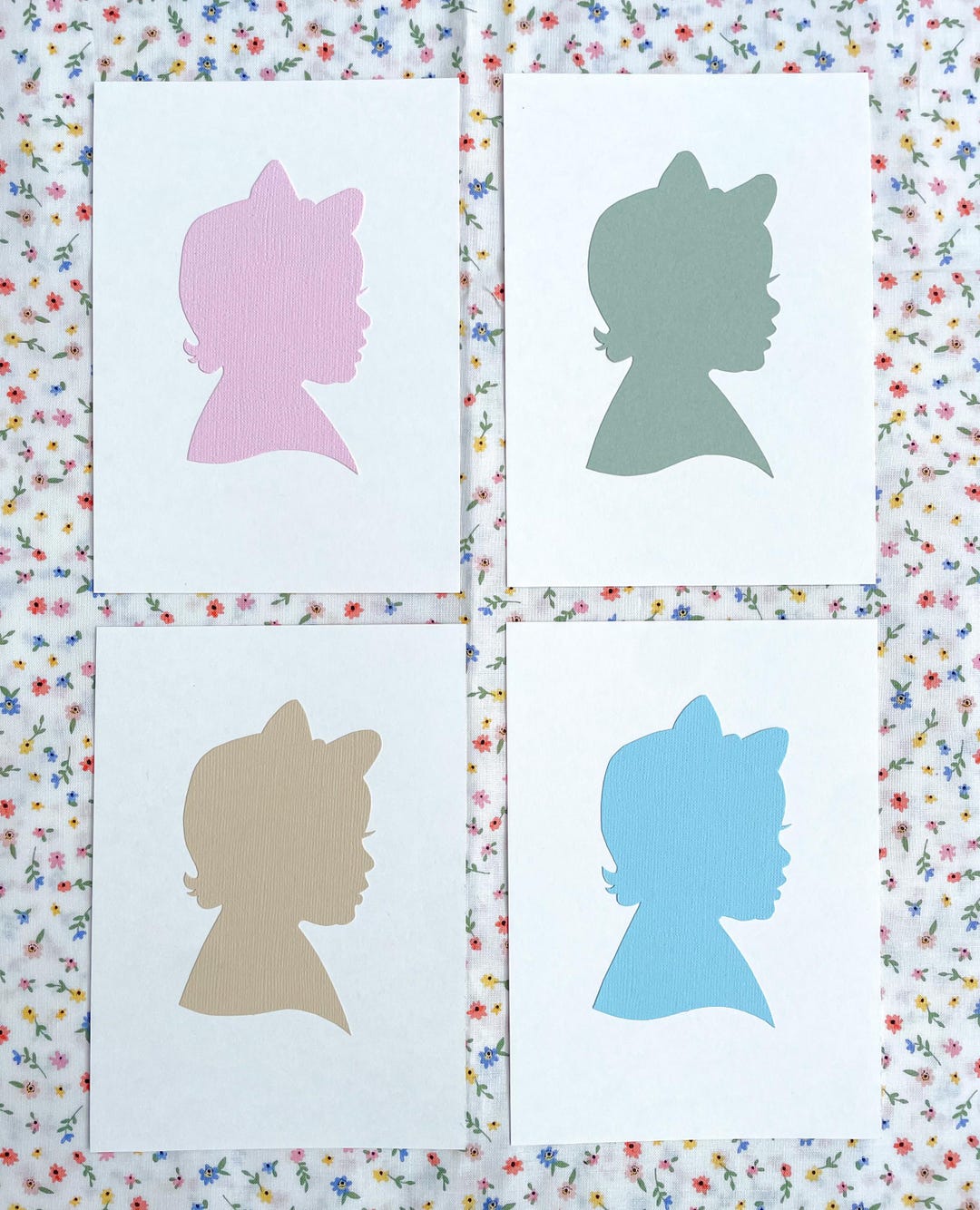 Custom Hand-cut Colored Silhouette Heirloom Portrait - Etsy