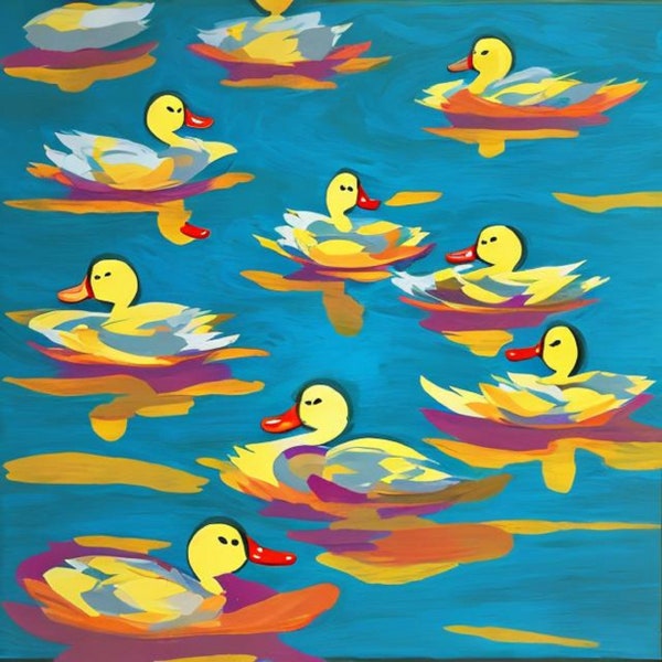 Duck Lake Abstract Painting - Etsy