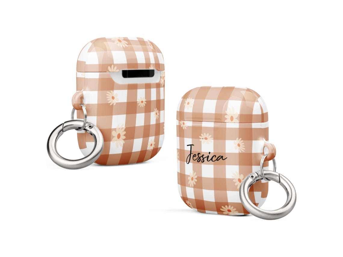 Custom Apple Airpods and Airpods Pro Case Daisies in Checkered ...
