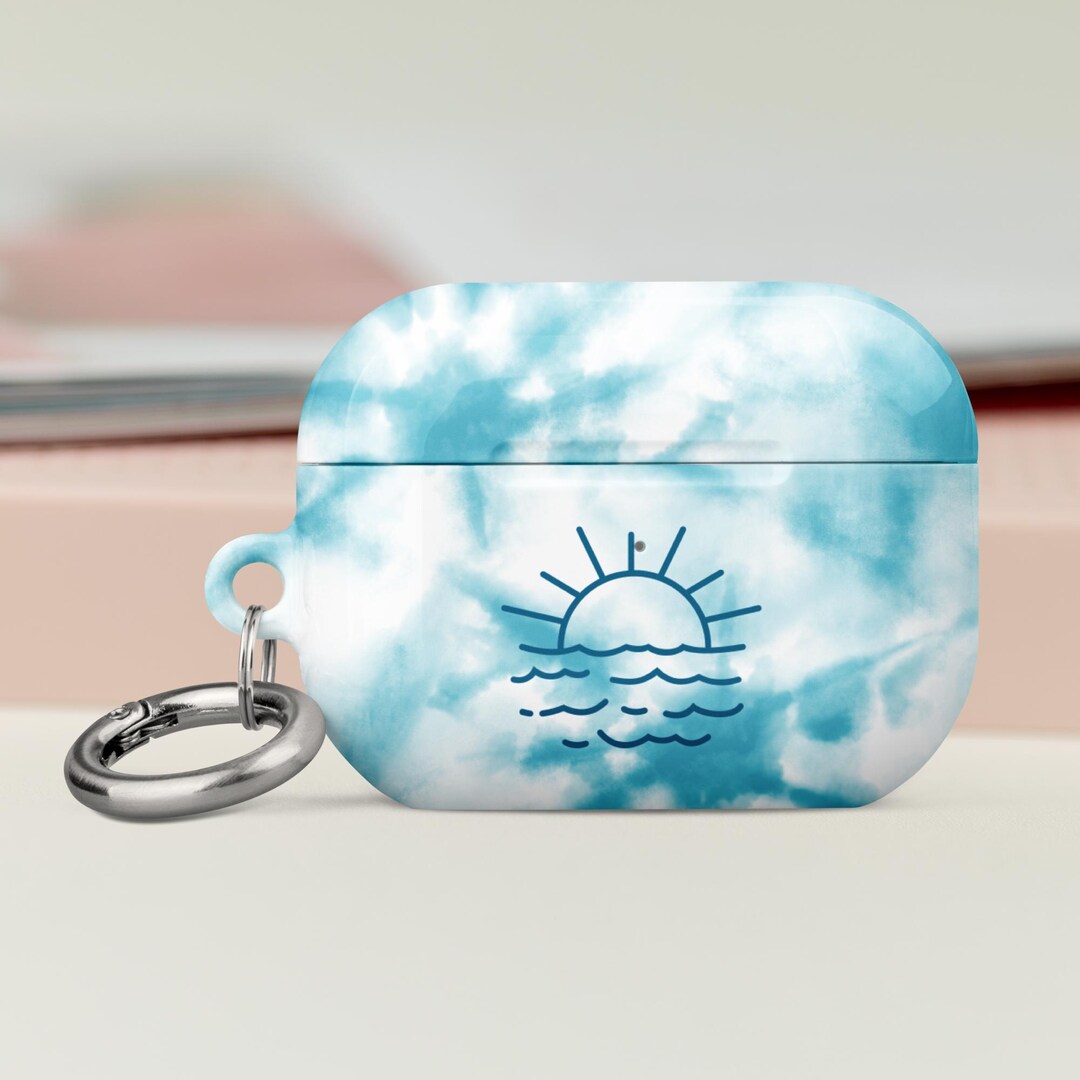 Sun & Wave in Tie Dye AirPod Case With Keychain, Cute Airpods Cover for ...