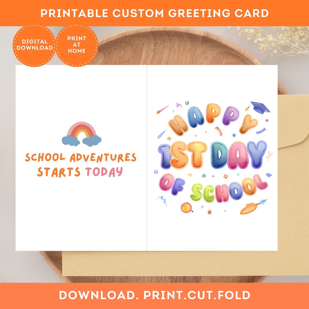 Back to School Printable Cards, First Day of School Cards, Back to ...