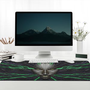 SHODAN Desk Mat, Sentient Hyper Optimized Data Access Network, Hacker Desk Pad, Retro Pc Gamer ...