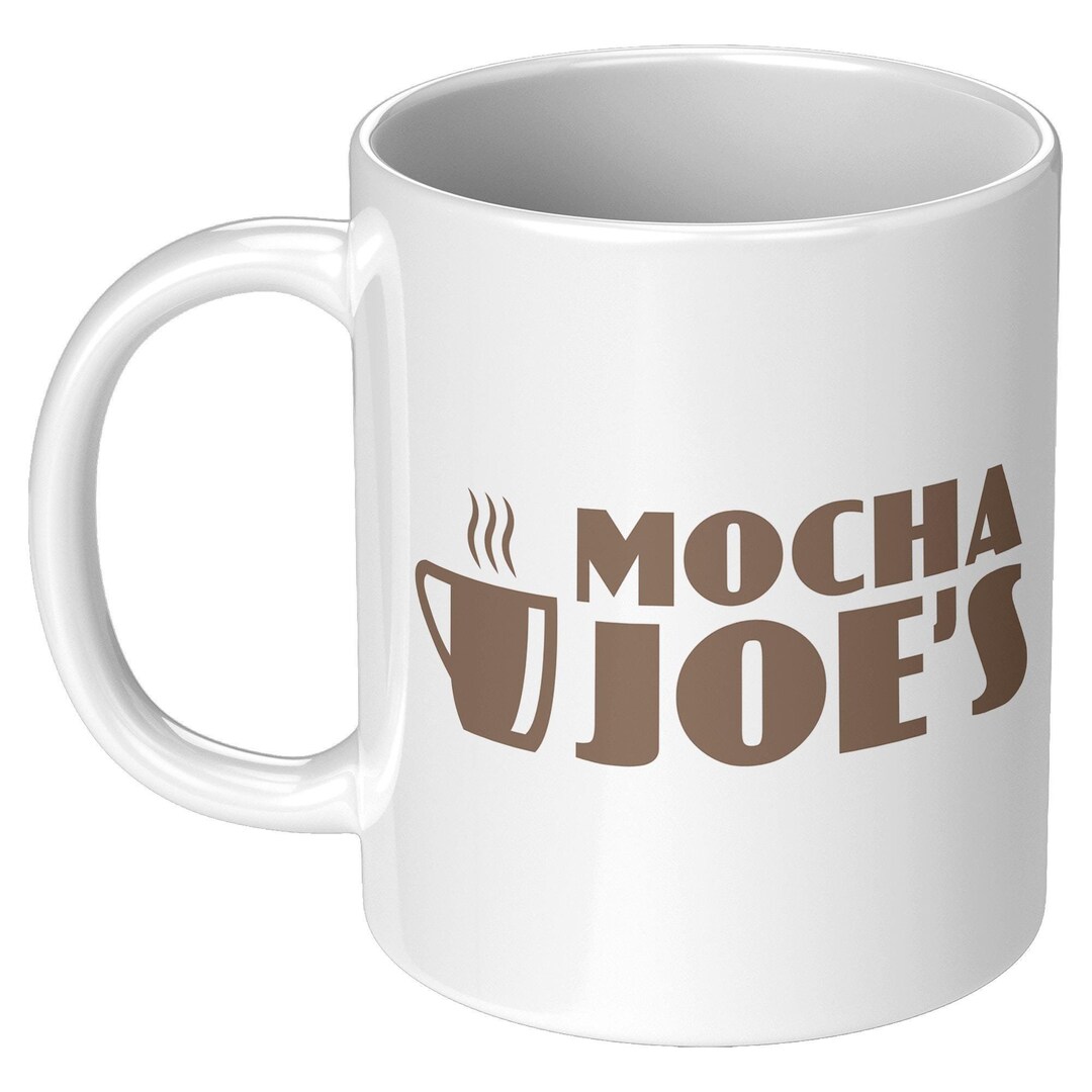 Mocha Joe's Mug, Mocha Joes Logo, Ceramic TV Coffee Cup, Fictional Company, Latte Larry's ...