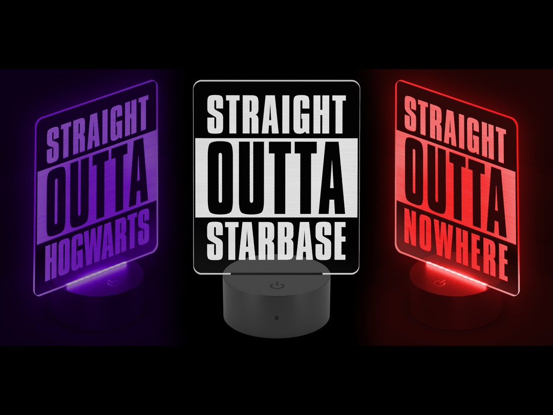 Personalized Straight Outta LED Sign, Your Text Customized Straight ...