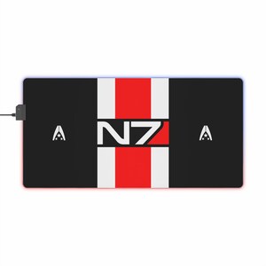 N7 LED Desk Pad, N7 RGB Desk Pad, N7 Stripe Logo Gamer Accessory, N7 ...