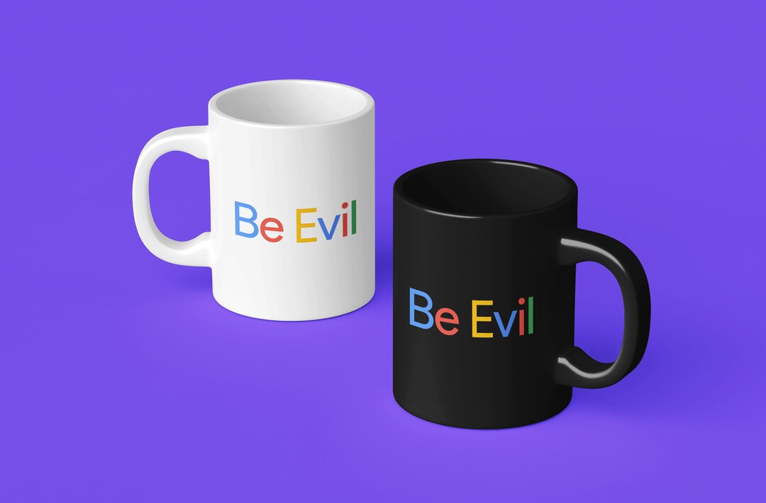 Be Evil Mug, Replica Don't Be Evil Logo Mug, Internet Search Engine ...