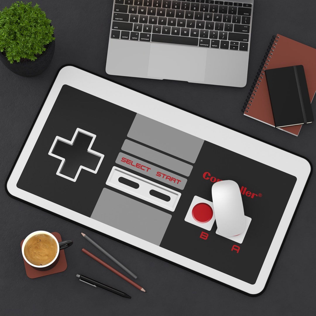 Retro Controller Desk Mat, Oversize Mouse Pad, Table Top Soft Pad ...
